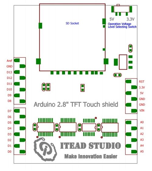 28 Tft Dokunmatİk Lcd Arduino Tft And Lcd Shield Itead Elektrovadi